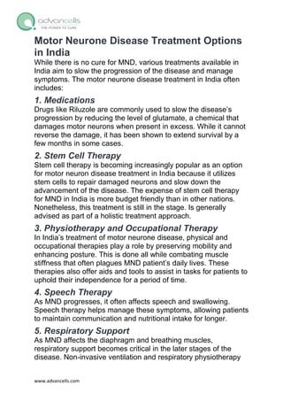 Motor Neurone Disease Treatment Options in India: What You Should Know ...