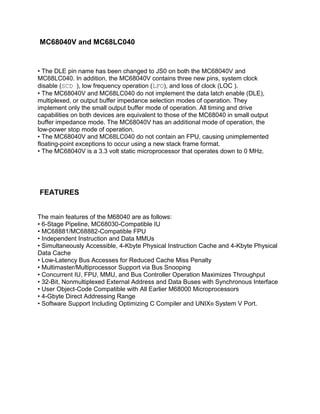Motorola Mc68040 Microprocessor ::: | PDF