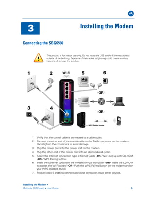 Motorola modem-user-guide-sb6580 | PDF