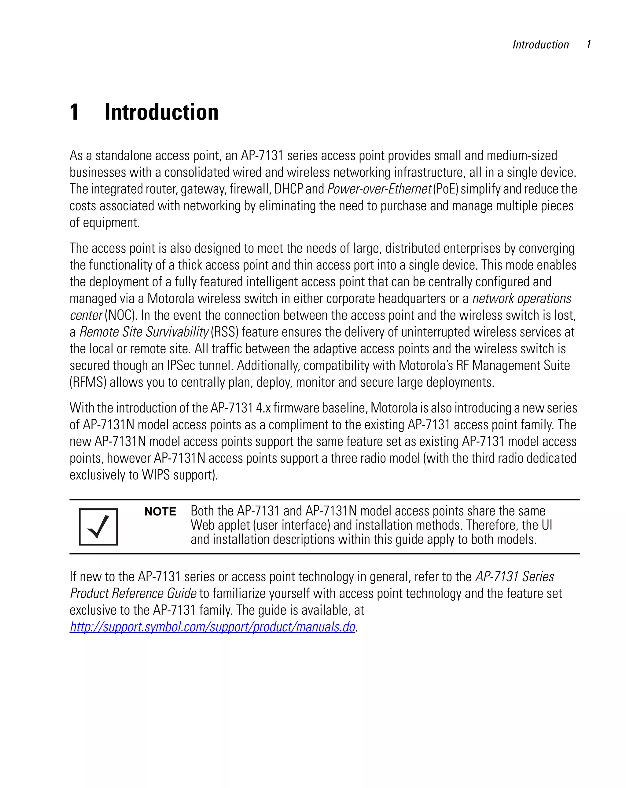 Motorola ap 7131 series access point installation guide | PDF