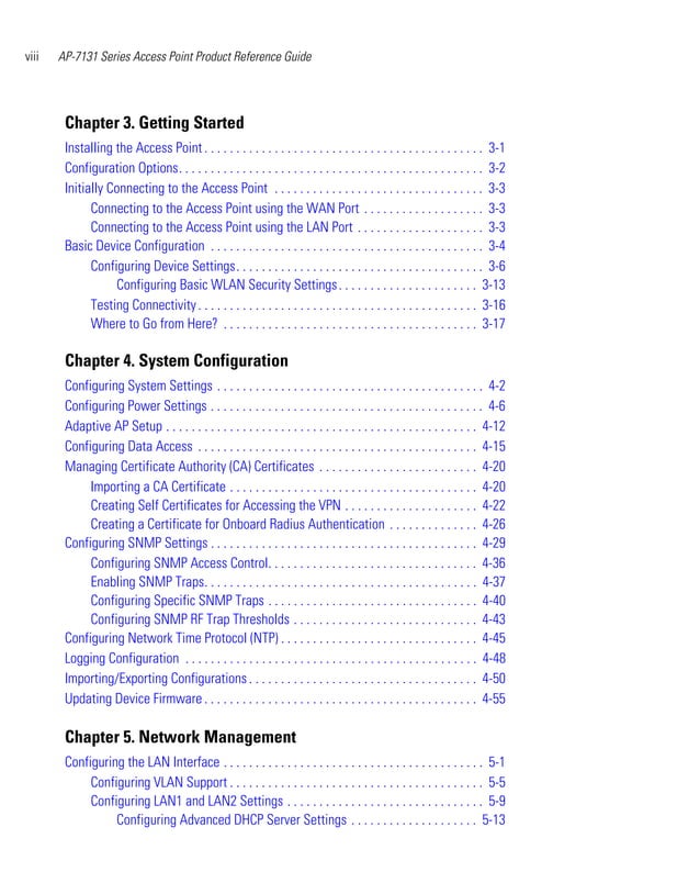 Motorola ap 7131 series access point product reference guide | PDF
