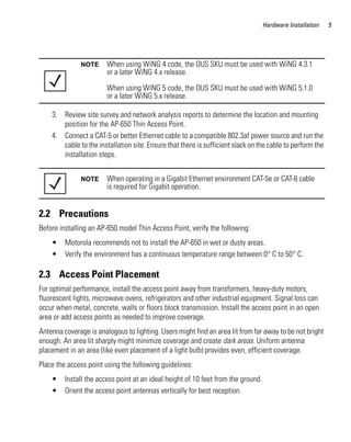 Motorola ap650 access point installation guide (part no. 72 e 131207-01 ...