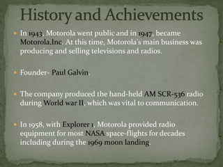 Motorola's profile | PPTX