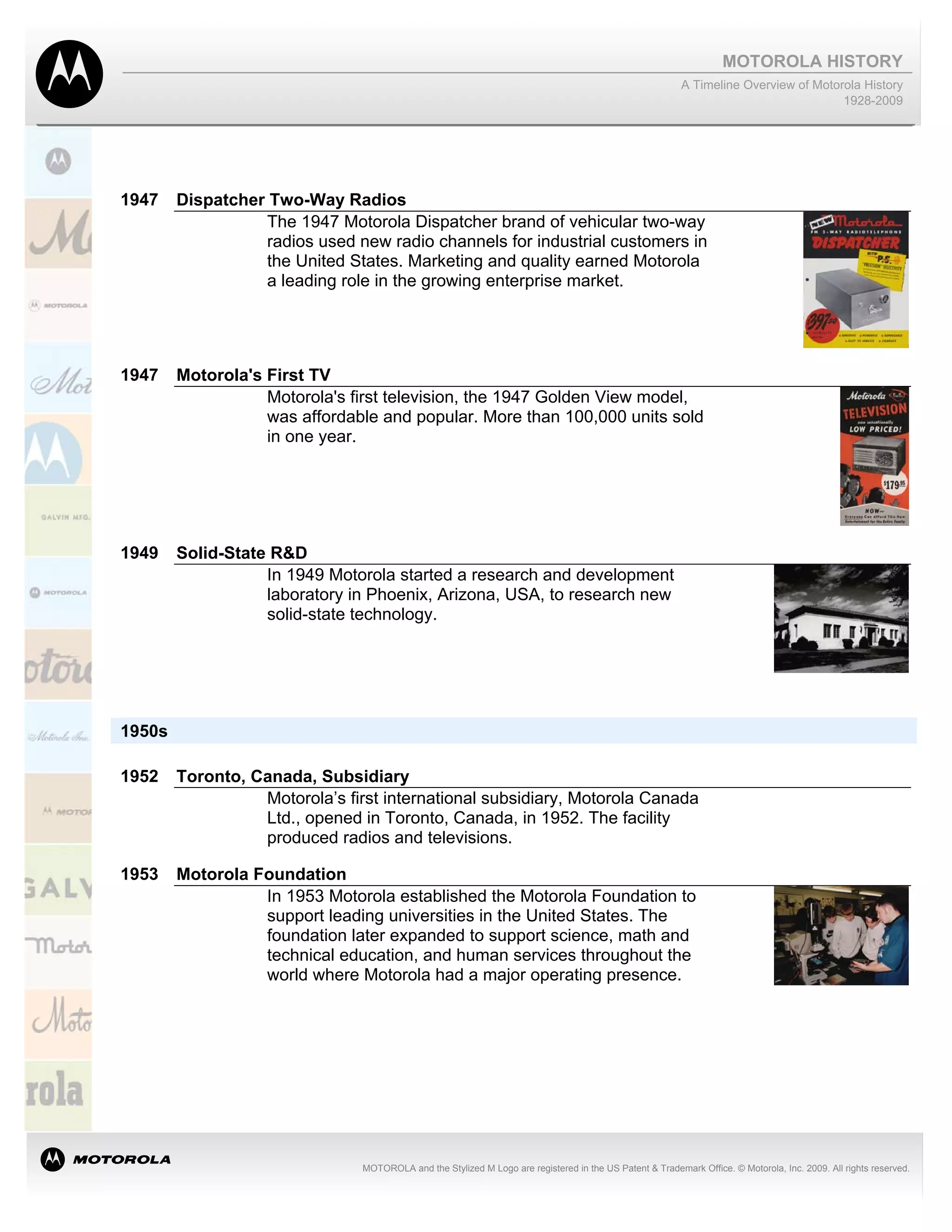 Motorola history timeline | PDF