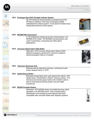 Motorola history timeline | PDF