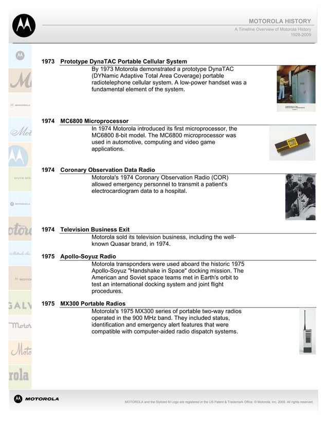 Motorola history timeline | PDF