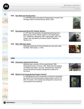 Motorola history timeline | PDF