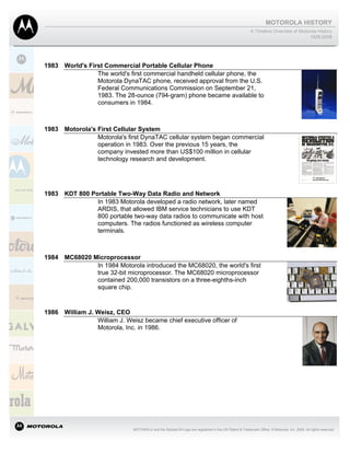 Motorola history timeline | PDF