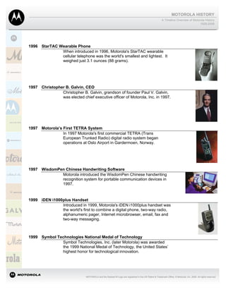 Motorola history timeline | PDF