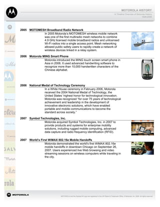 Motorola history timeline | PDF