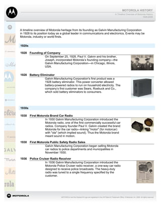 Motorola history timeline | PDF