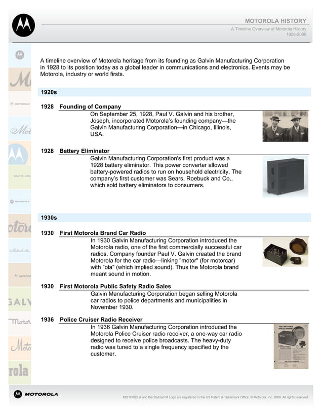 Motorola history timeline | PDF
