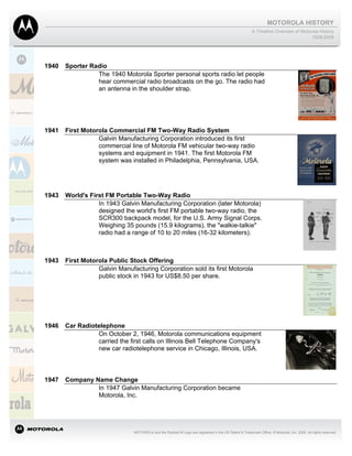 Motorola history timeline | PDF