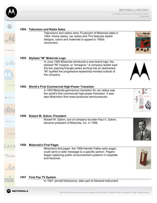 Motorola history timeline | PDF