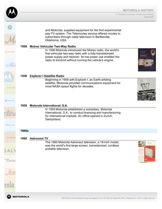 Motorola history timeline | PDF
