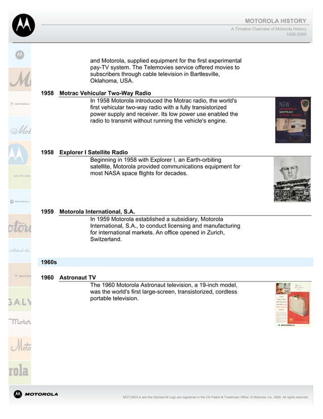Motorola history timeline | PDF