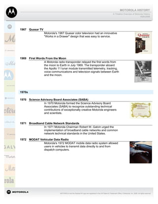 Motorola history timeline | PDF