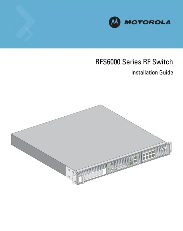 Motorola rfs6000 series rf switch installation guide | PDF | Operating ...