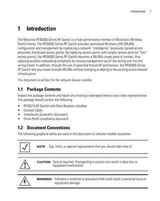 Motorola rfs6000 series rf switch installation guide | PDF