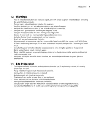 Motorola rfs6000 series rf switch installation guide | PDF