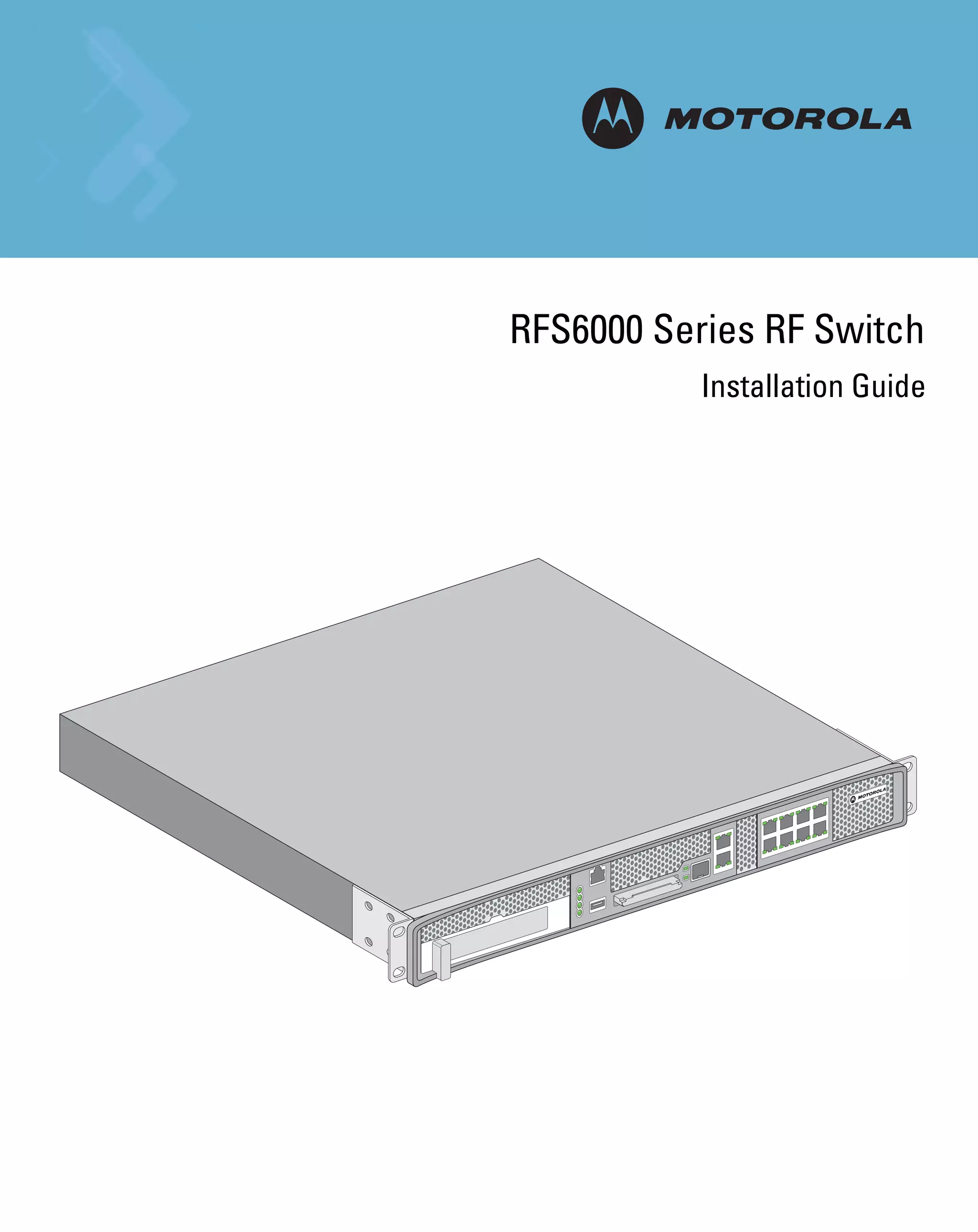 Motorola rfs6000 series rf switch installation guide | PDF