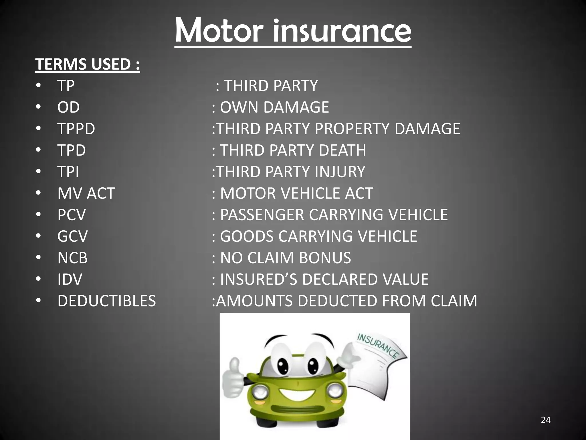 Motor insurance in india | PPTX