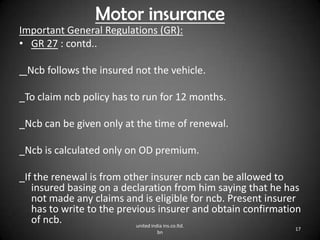 Motor insurance in india | PPTX