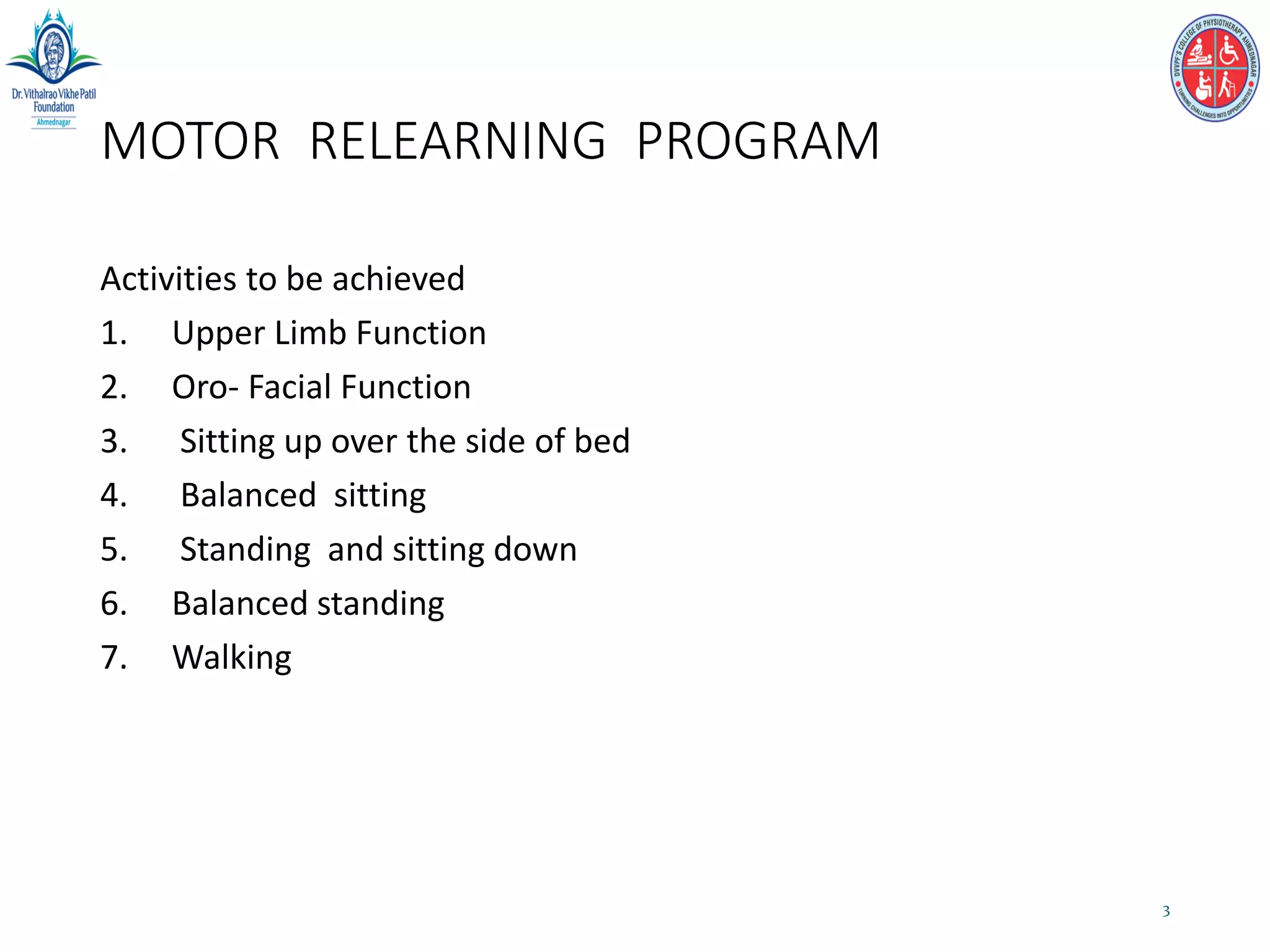 Motor relearing program | PDF