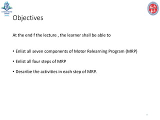 Motor relearing program | PDF