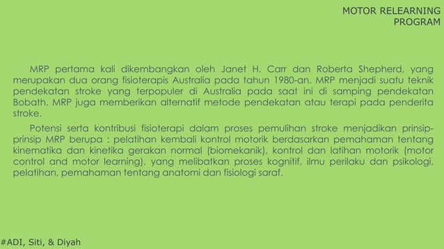 Motor relearning program | PPTX