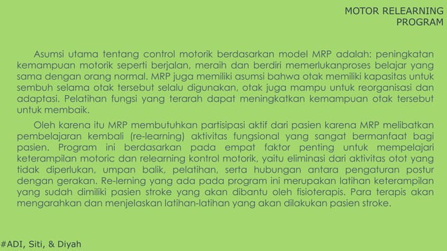 Motor relearning program | PPTX