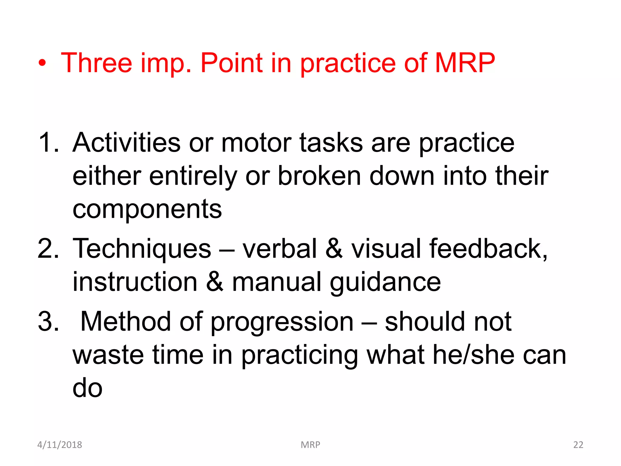 Motor relearning programme | PPTX