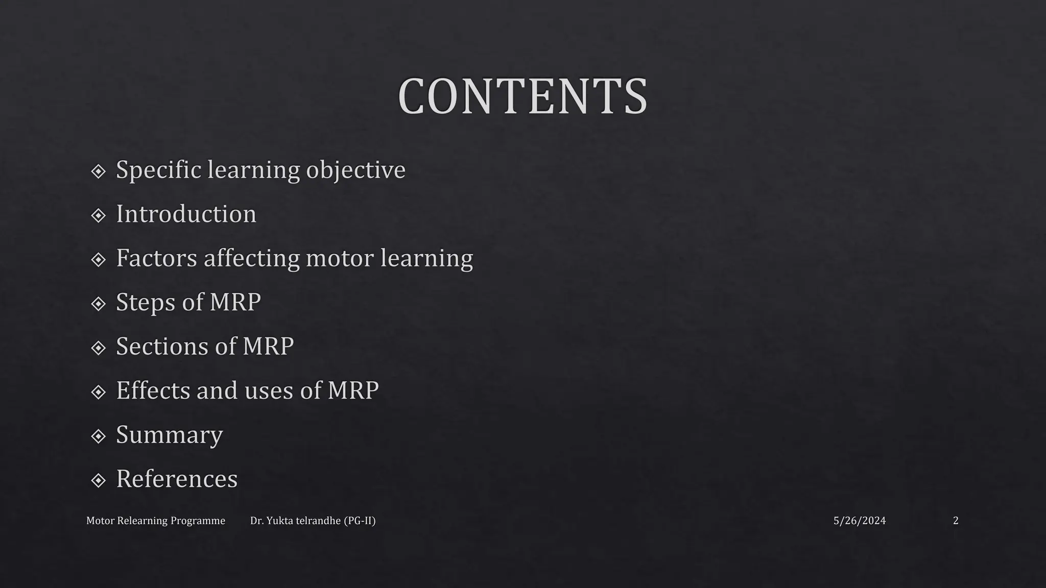 Motor Relearning Programme ( MRP ) .pptx