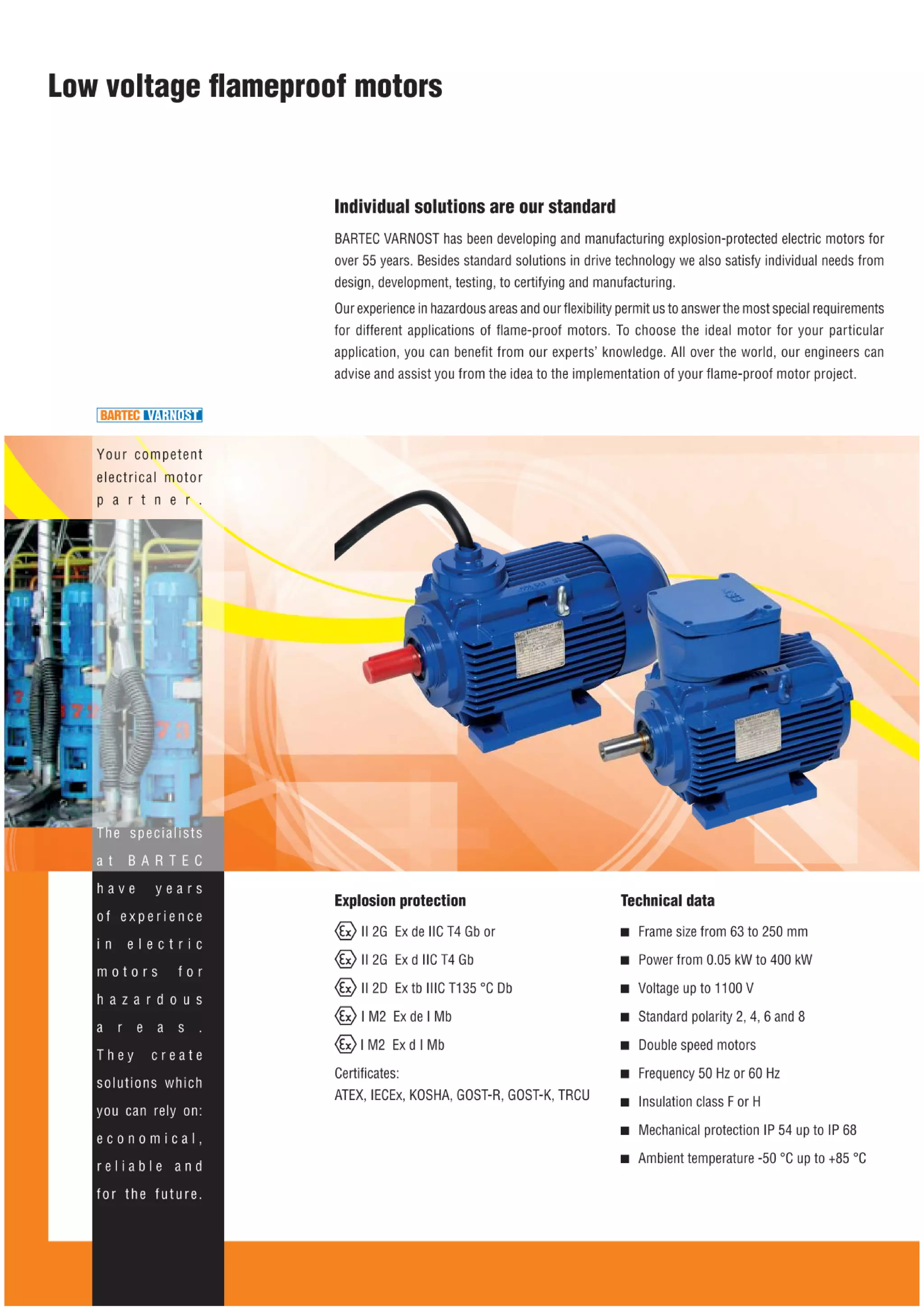 Взрывозащищенные НВ моторы Bartec Varnost | PDF