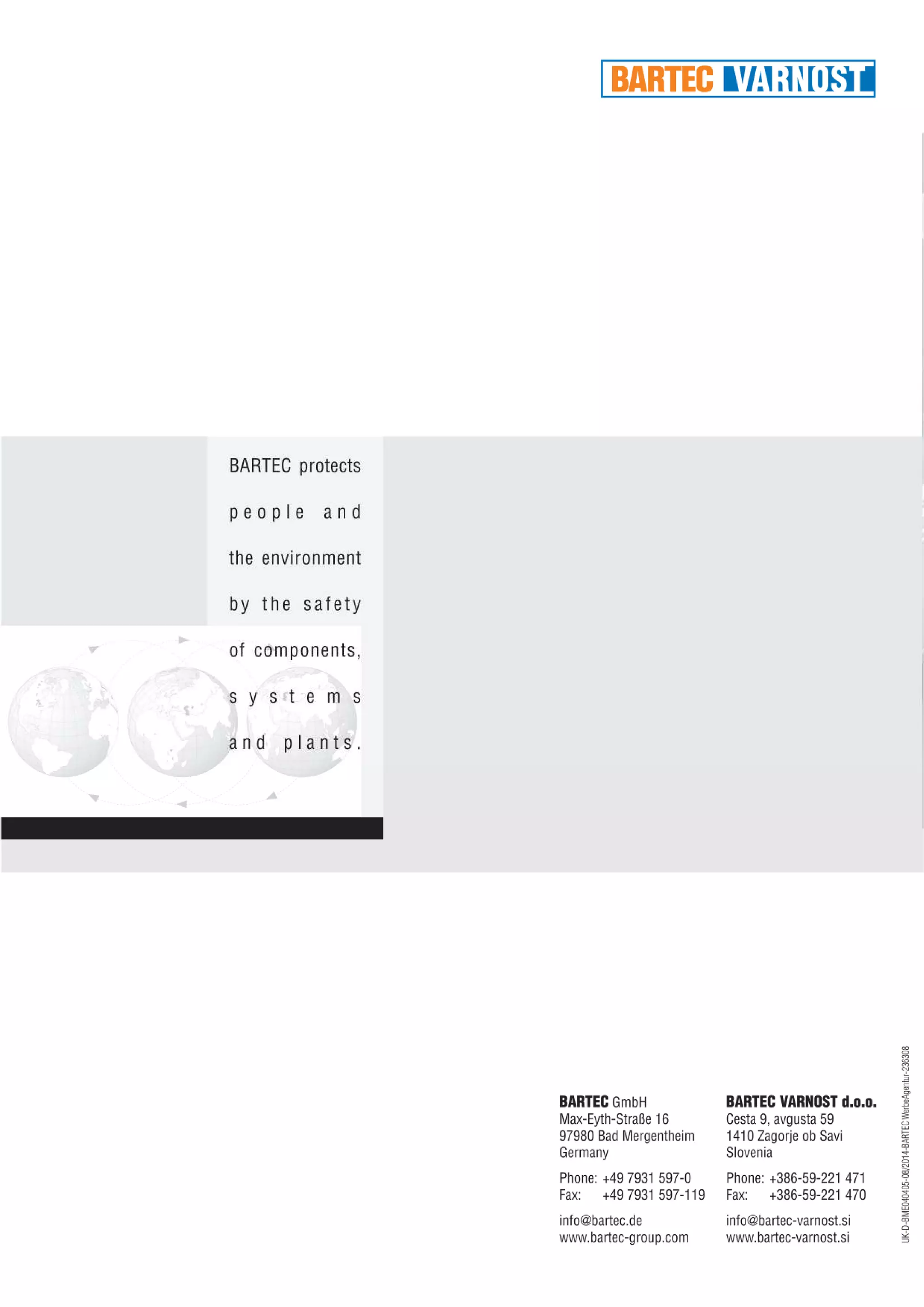 Взрывозащищенные НВ моторы Bartec Varnost | PDF