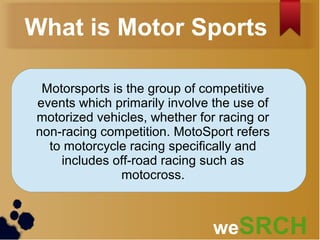What is Motor Sports and How it is Different Than other Sports | PPT