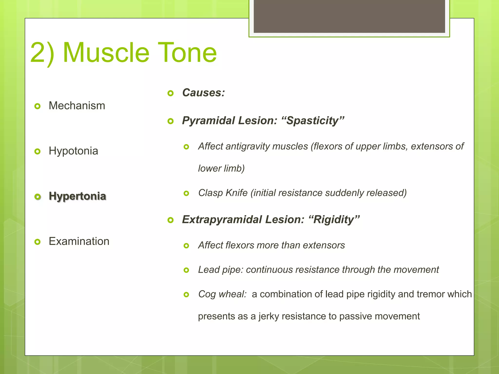 Motor system examination | PPTX