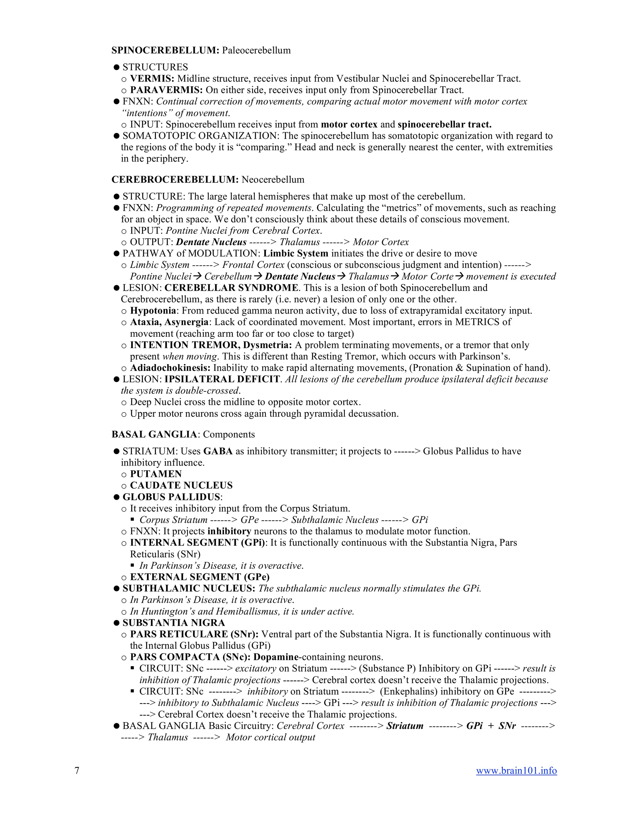 Motor System (Neurology 2) | PDF