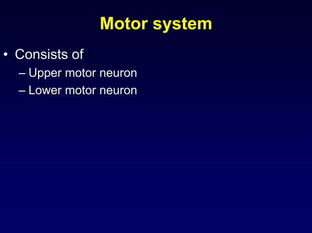 Motor system pathways for students | PPTX