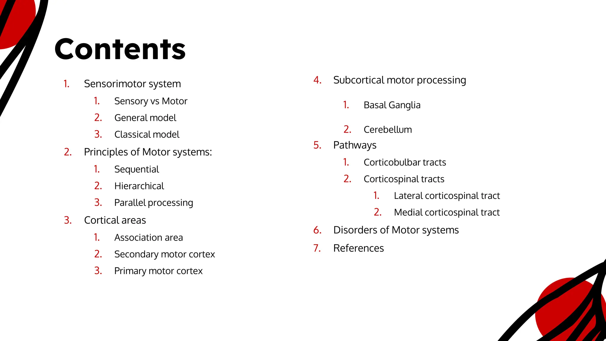 Motor systems overview anatomy and functions | PPTX
