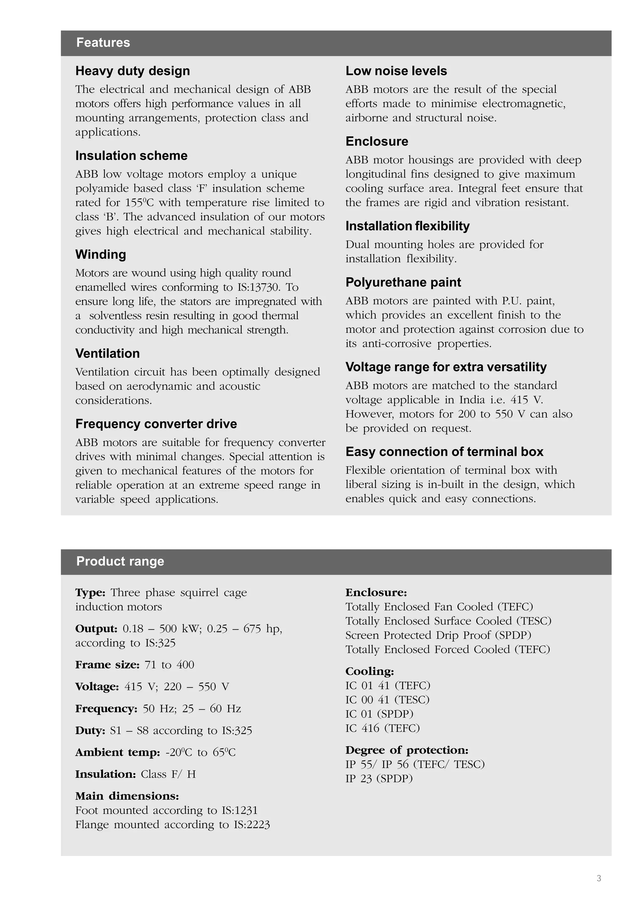 Motor Technical Brochure for ABB LT Motors LT | PDF