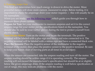 Motor testing procedure by javid iqbal sodagar | PDF