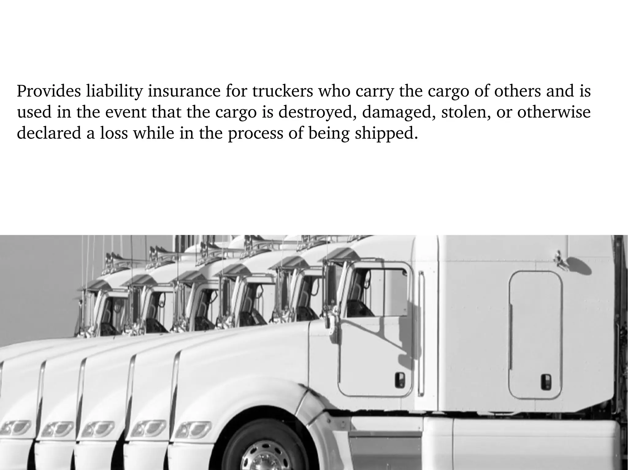 Motor truck cargo insurance | PPT