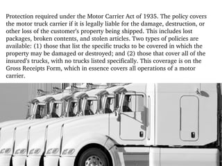 Motor truck cargo insurance | PPT