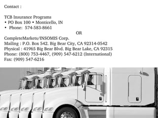 Motor truck cargo insurance | PPT