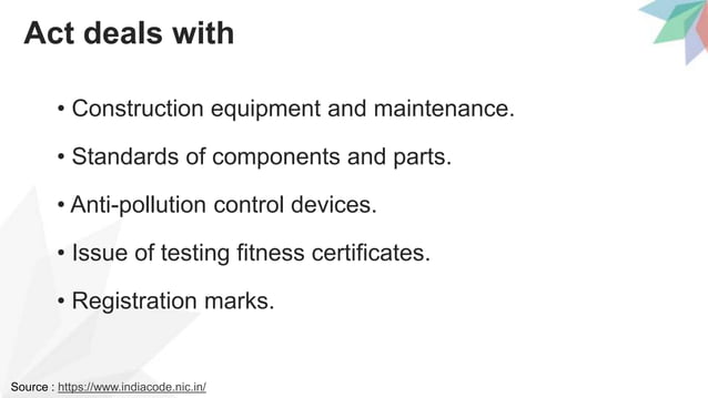 MOTOR VEHICLE ACT 1988.pptx | Motor Insurance | Insurance