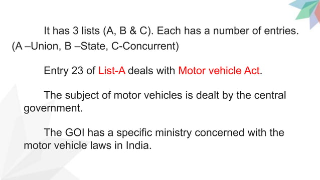 MOTOR VEHICLE ACT 1988.pptx | Motor Insurance | Insurance