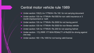 Motor vehicle act, road safety , garage | PPTX