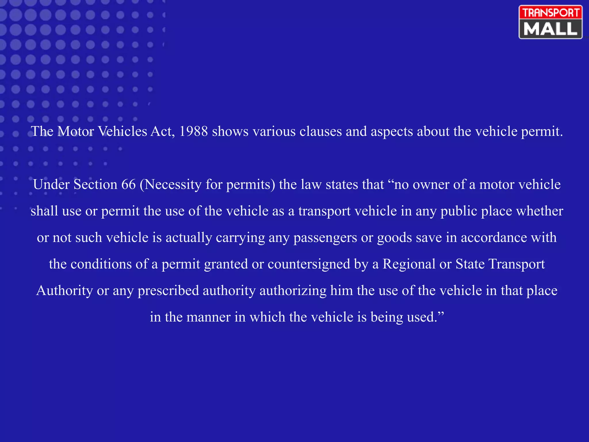 Motor Vehicle Permit | PPTX