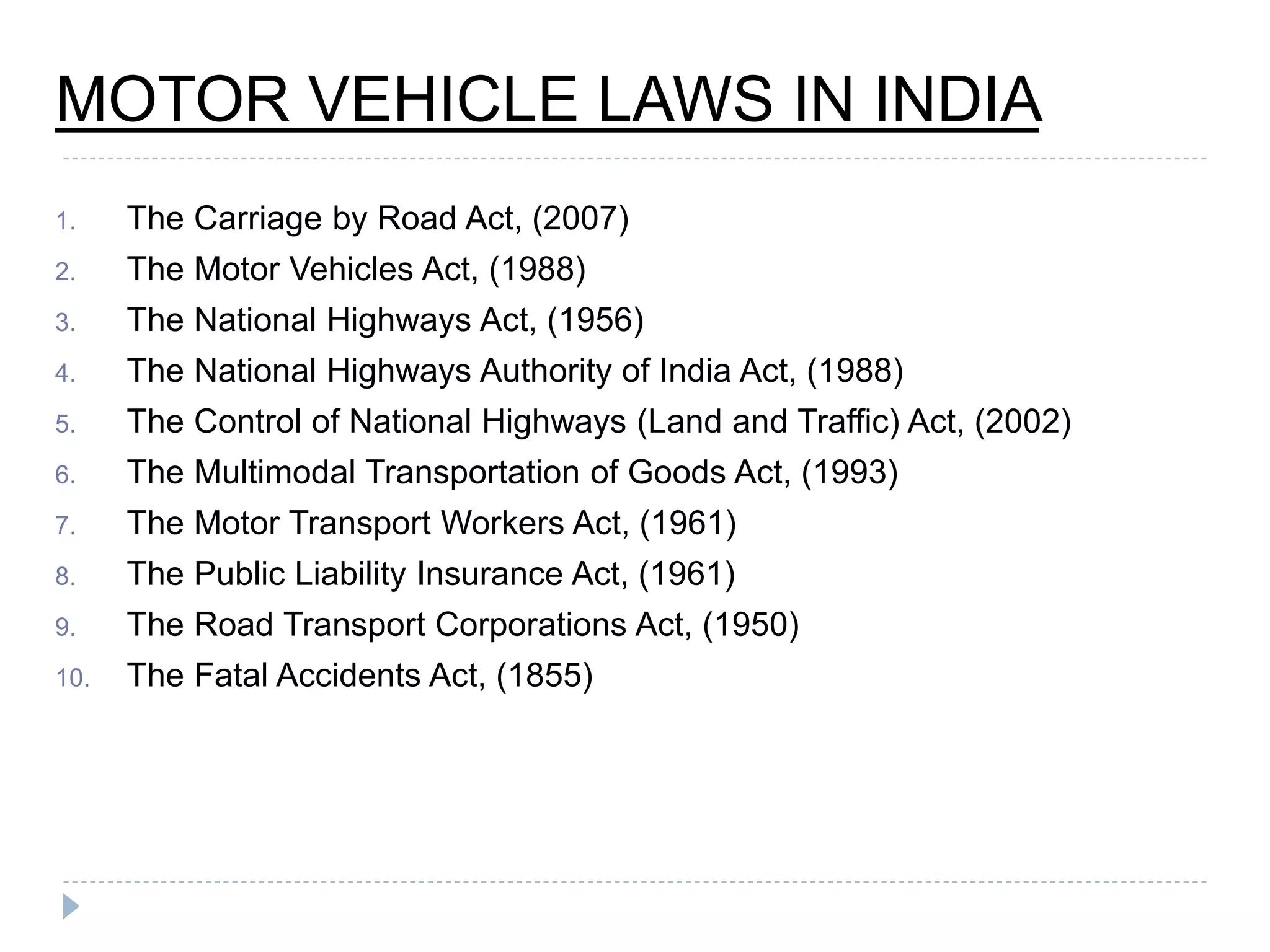 Motor vehicles act | PPTX | Commercial Trucks | Auto Body Styles